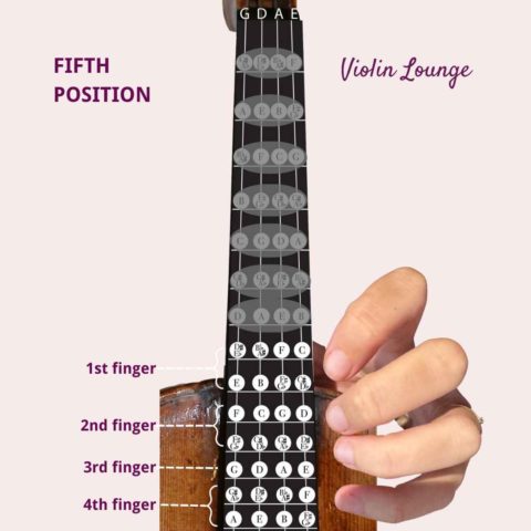 Violin Fifth Position - all notes, finger chart and exercises - Violin ...