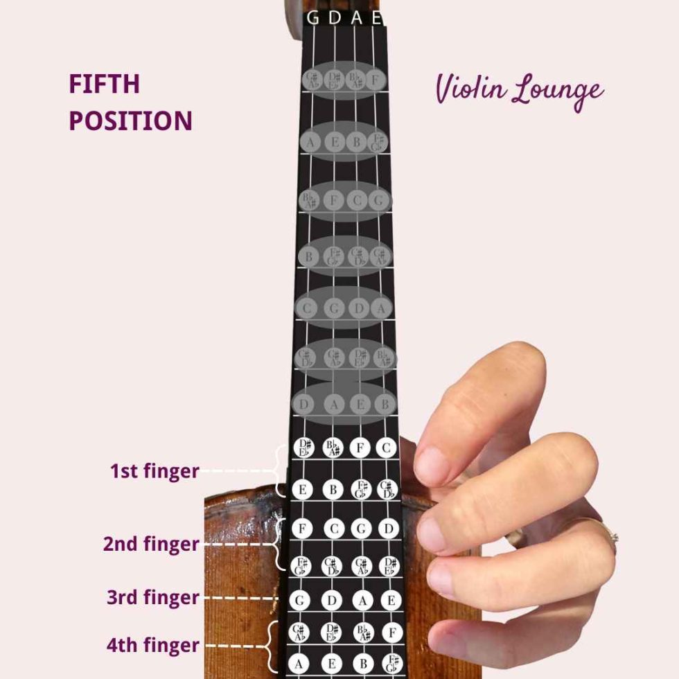 Violin Fifth Position - all notes, finger chart and exercises - Violin ...