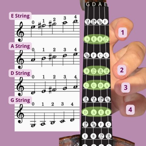 Violin First Position - explained with finger charts, notes and videos ...